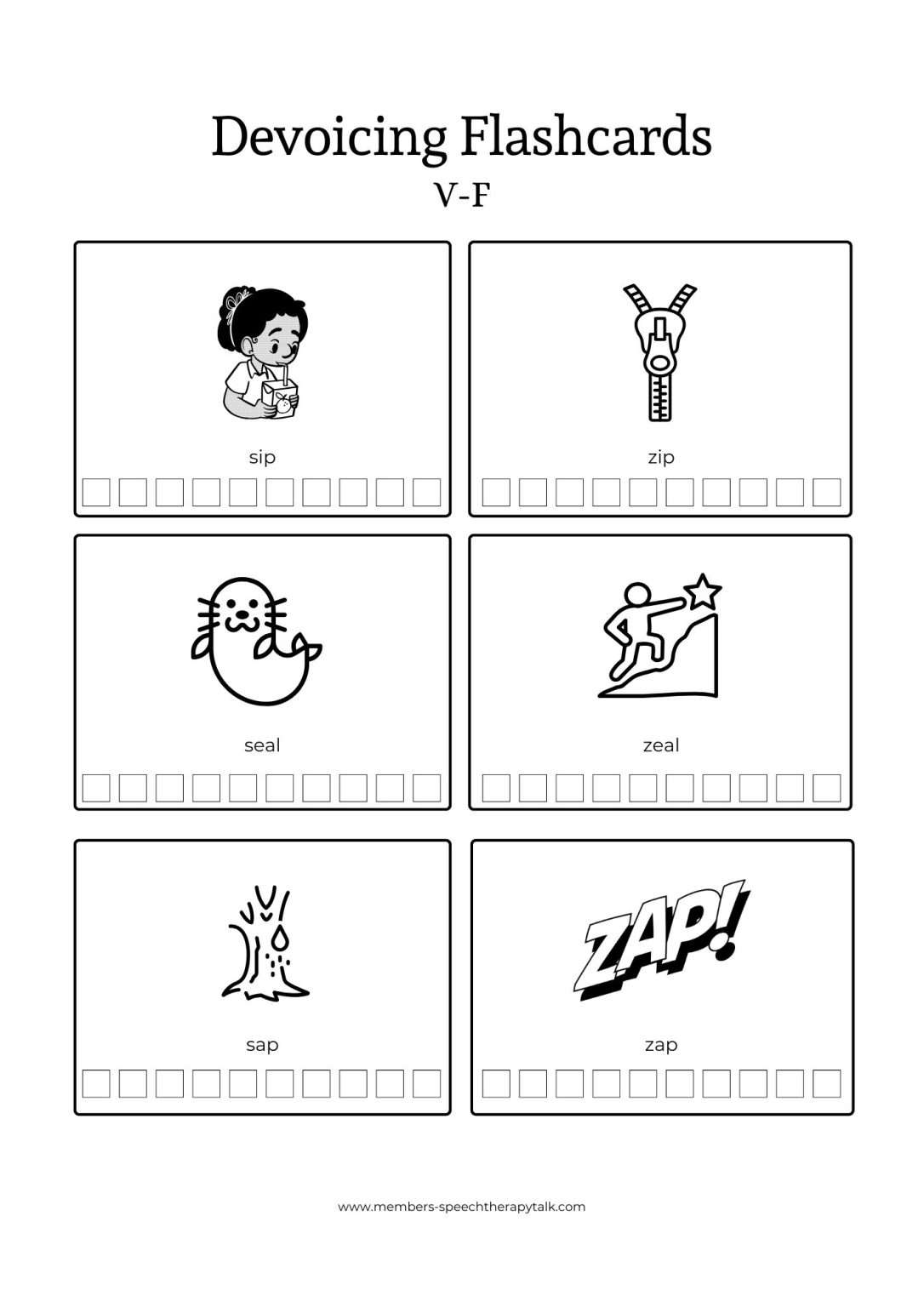 S/Z: Devoicing Minimal Pairs - Speech Therapy Talk Membership