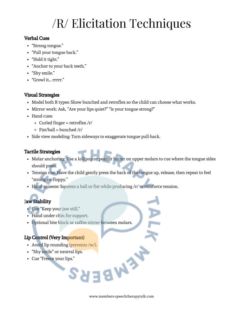 R Elicitation Guide - Speech Therapy Talk Membership